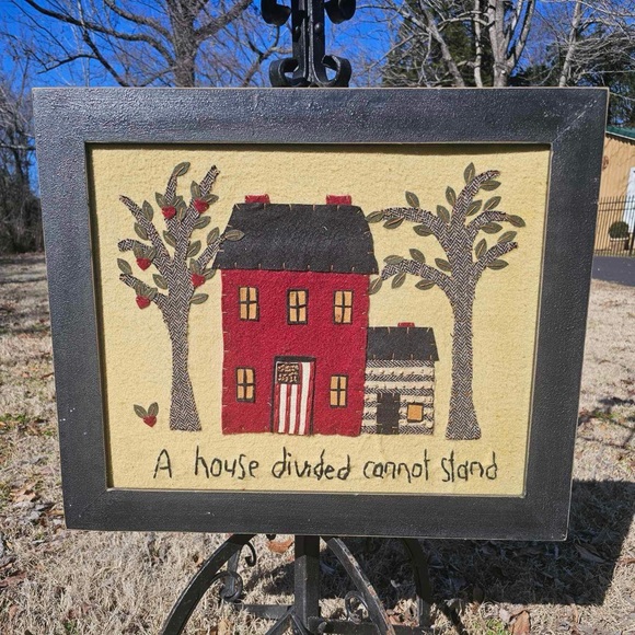 Vintage | Wall Decor | Primitive Art A House Divided Cannot Stand Wall ...